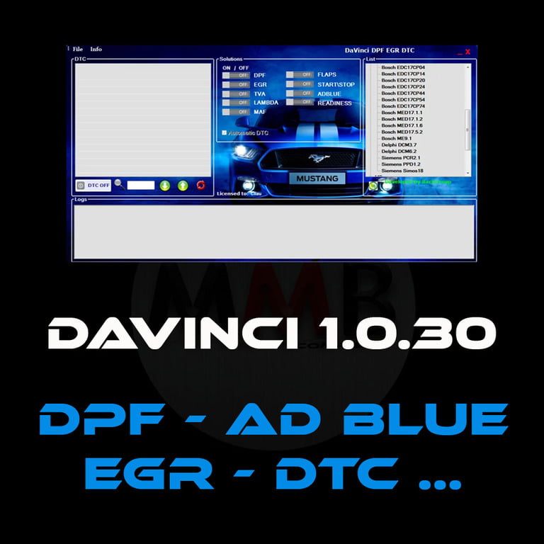 DAVINCI 1.0.30 FAP EGR OFF MMB SOFTWARE AUTOMOTIVE